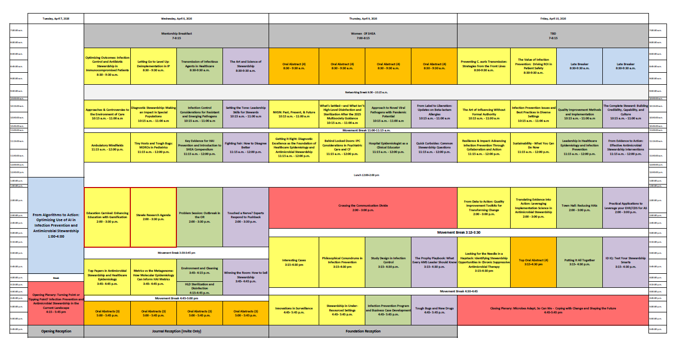 Schedule – SHEA Spring Conference